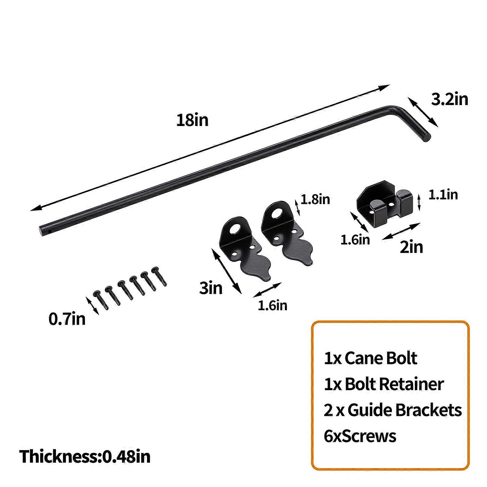 12inch Cane Bolt Gate Drop Rod Iron Door Bolt Gate Ground Latch for ...