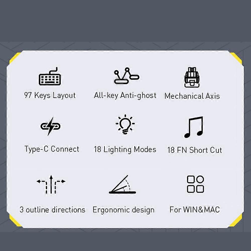 iblancod K97 RGB Mechanical Keyboard 97-key Gaming Keyboard High ...