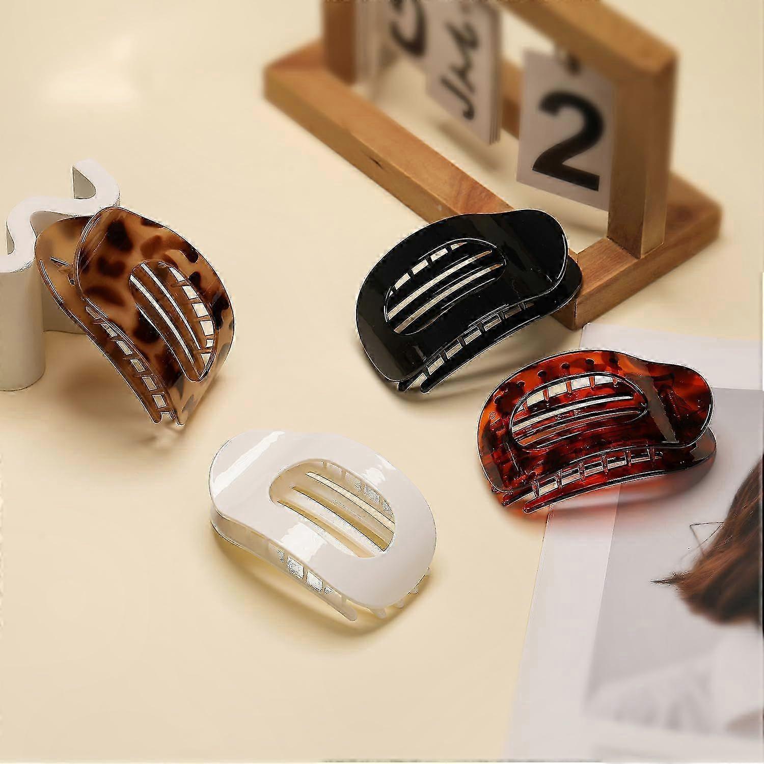 4 Pack Curved Hair Clips, Comfortable Claw Barrettes for Women and ...