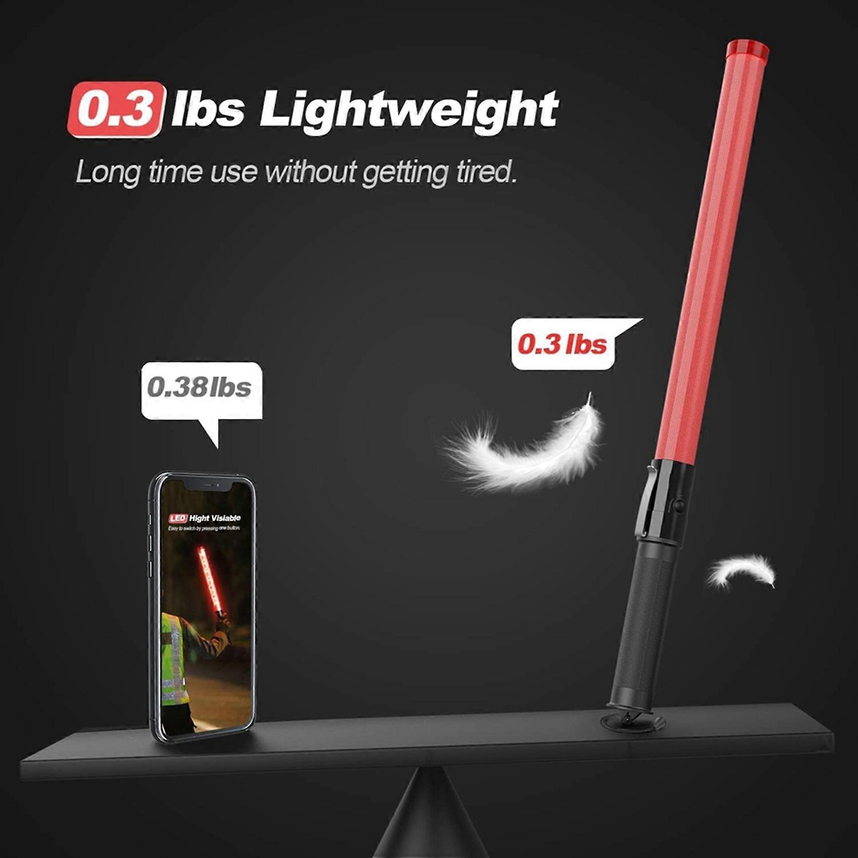 12Pack Traffic Wand 21Inch Led Traffic Control Wand Safety Light Wand ...