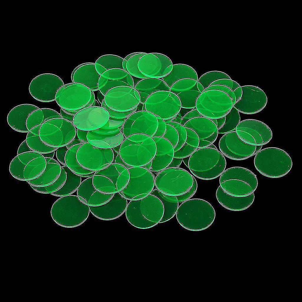 Pack Of 100 Bingo Chips (mixed Color) 1.5cm Translucent Markers For ...
