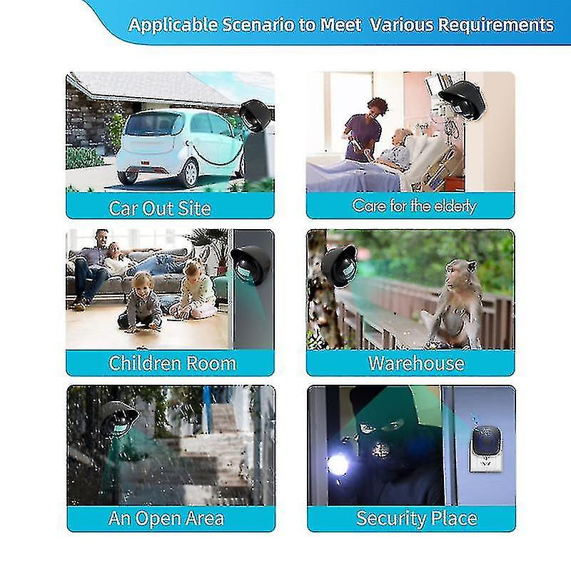 Wireless Driveway Alarm Waterproof Outdoor Motion Sensor Alarm 1 ...