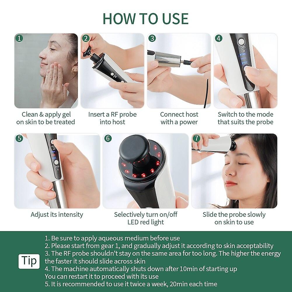 Rf Face Massager Red Light Skin Rejuvenation Radio Frequency Beauty ...