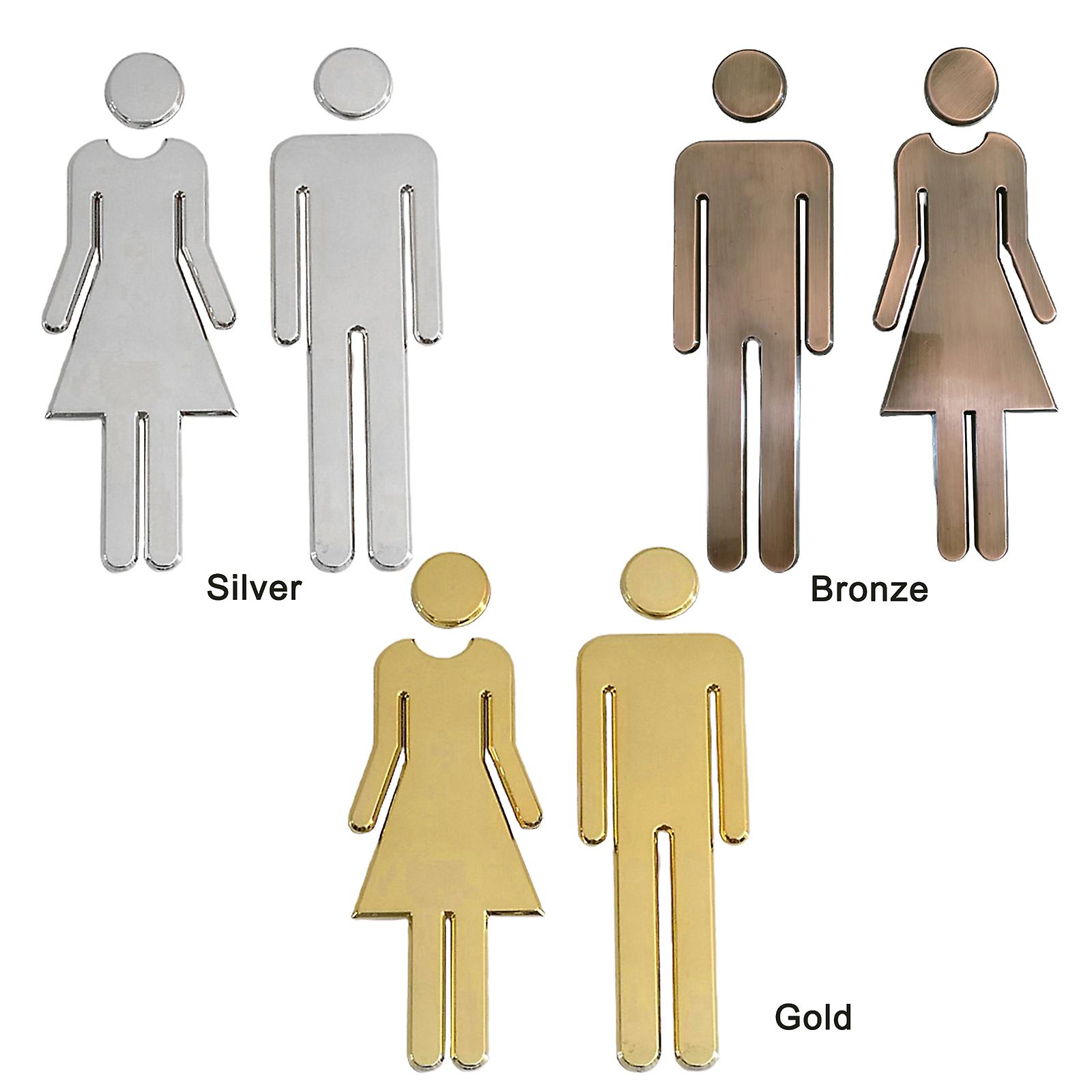 Man & Woman Toilet Sticker Wc Decals Toilet Signs Restroom Washroom ...