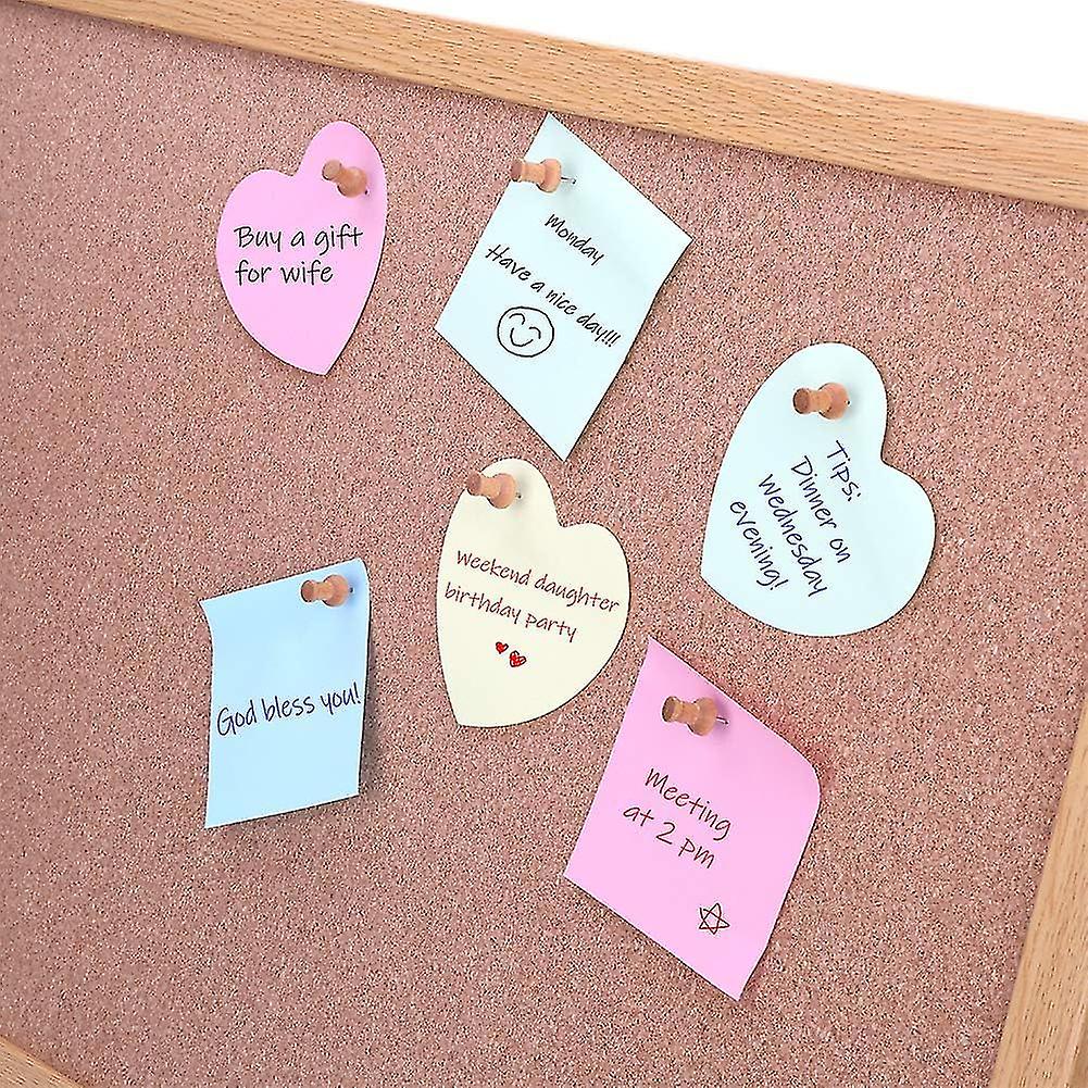 Bulletin Board Push Pins - 100 Pcs - Set Of Wooden Push Pins For Cork ...