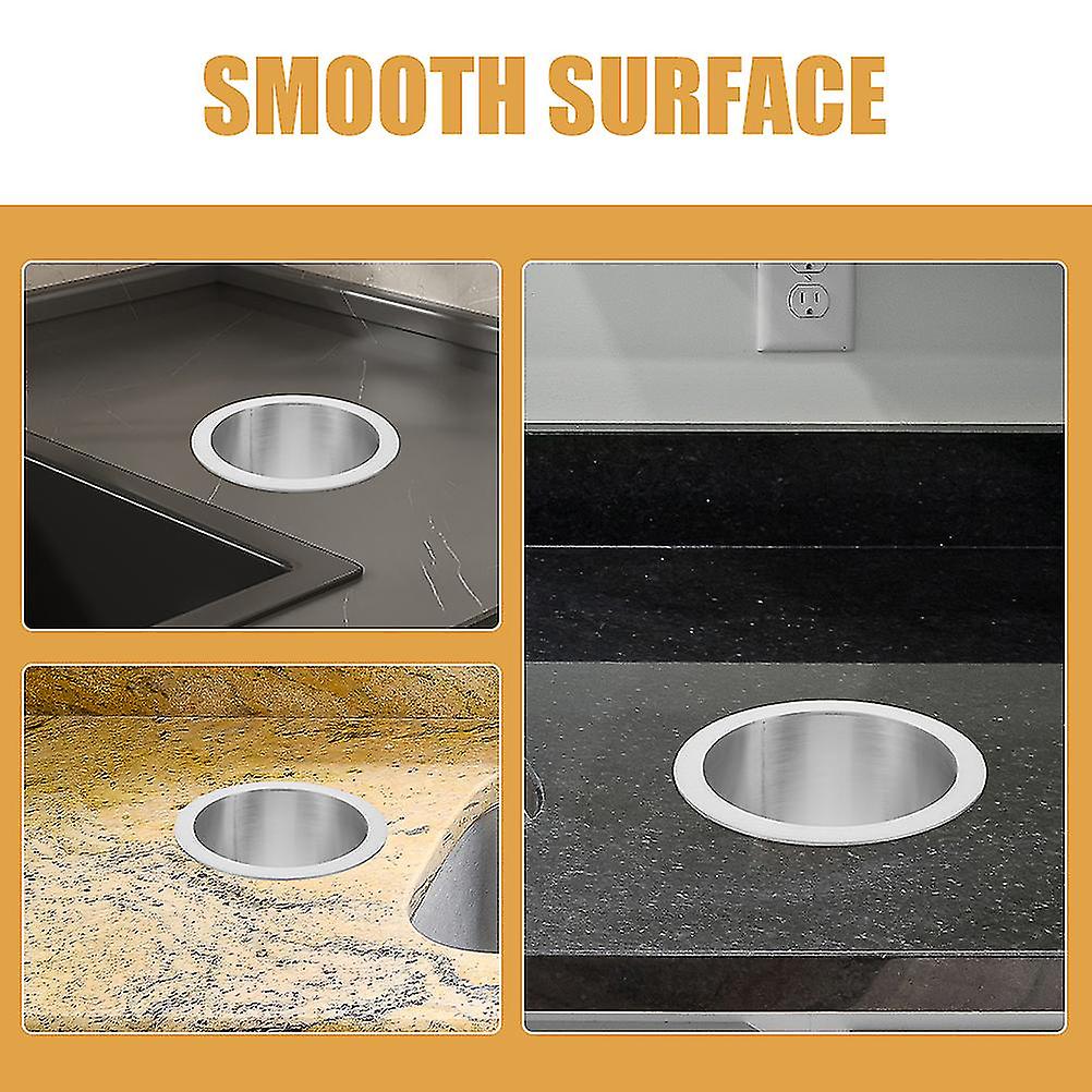 Kitchen Counter Trash Chute Stainless Steel Round Built-in Waste Bin ...