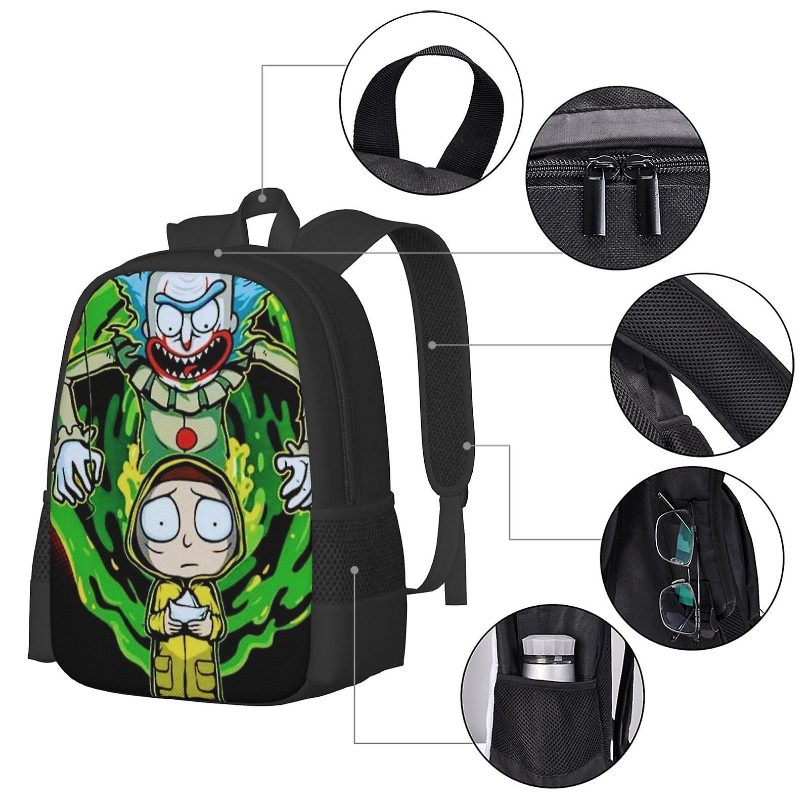 Rick And Morty Backpack For School Anime Bookbag Lightweight School ...
