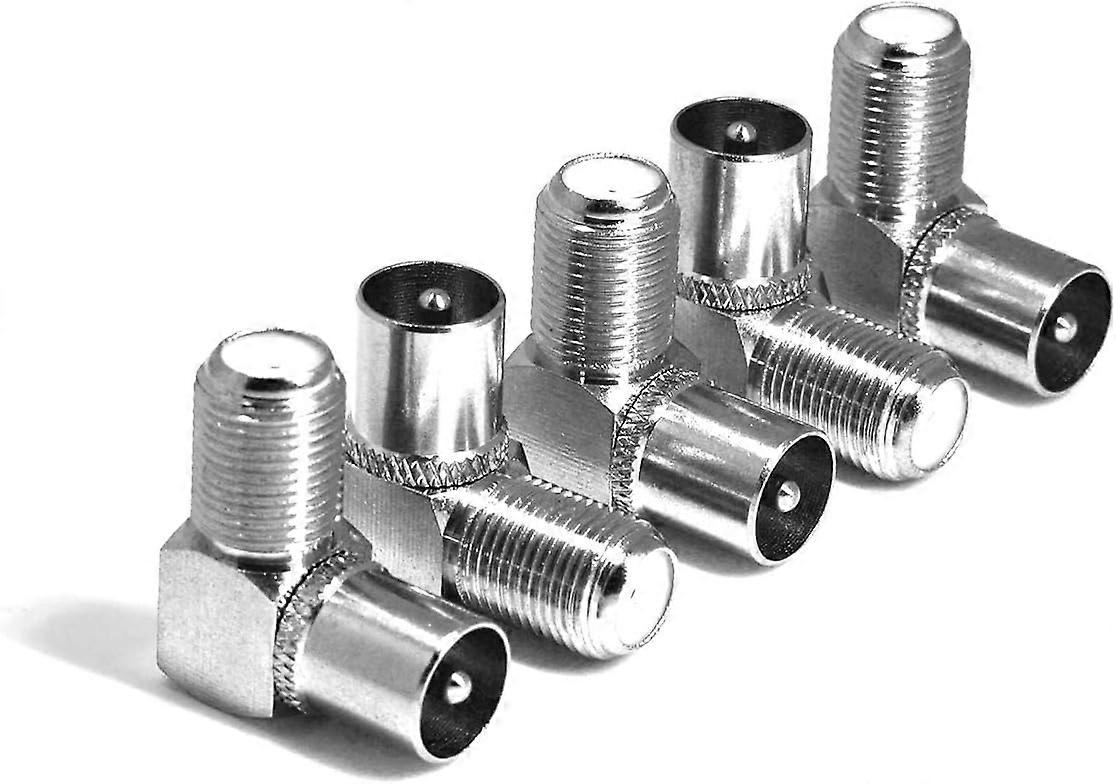 Tv antenna coaxial adapter socket to plug angled 2-piece F socket to ...