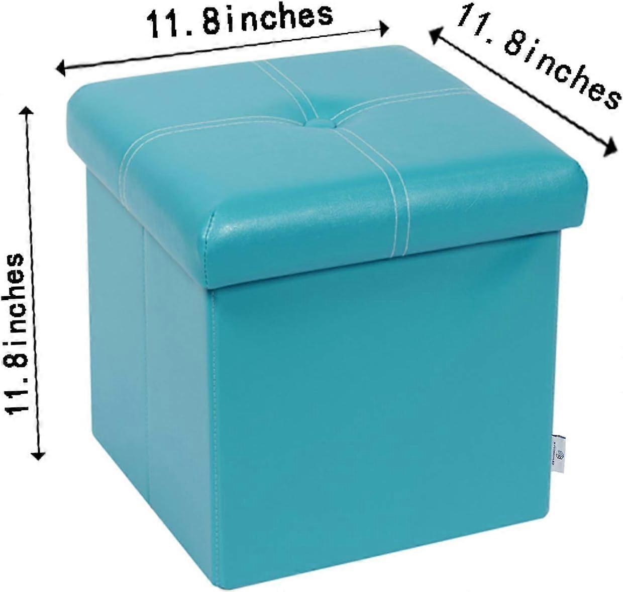 Leather Storage Stool Folding Small Square Table Footstool Coffee Table ...