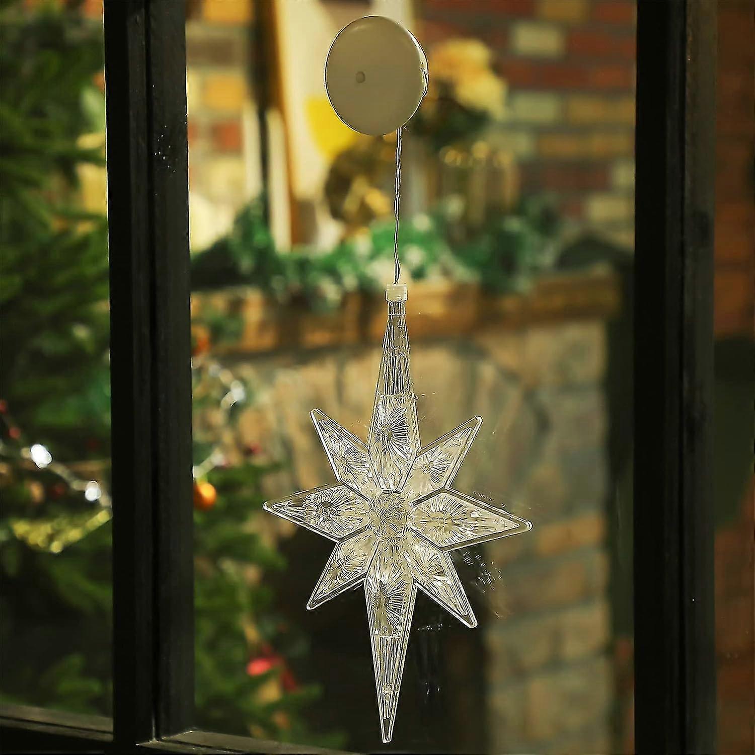 10.8 Inch Bethlehem Christmas Window Star Lights Plastic Lighted Star ...