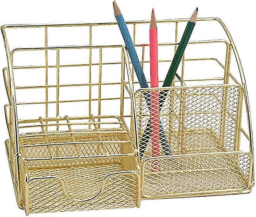 Metal Desk Organizer, Office Table Stationery Storage Rack, Assemble ...