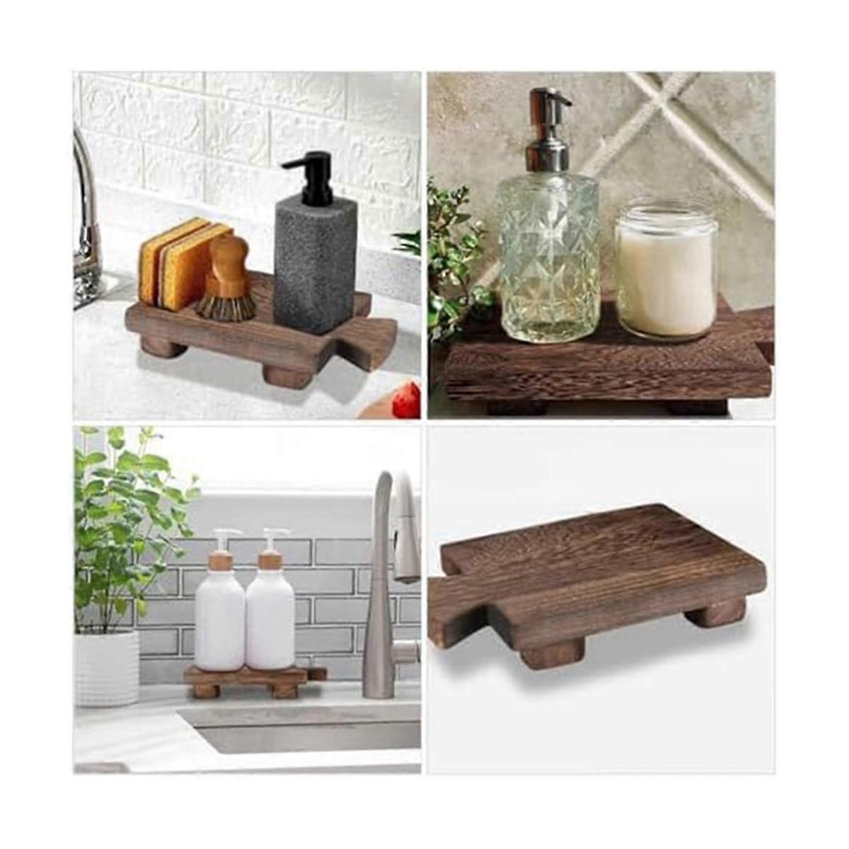 Wood Pedestal Soap Stand Rectangular Soap Riser Bathroom Soap Dish ...