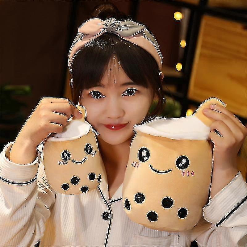 Funny Reversible Emotion Boba Tea Plush Toys Double-sided Bubble Soft ...