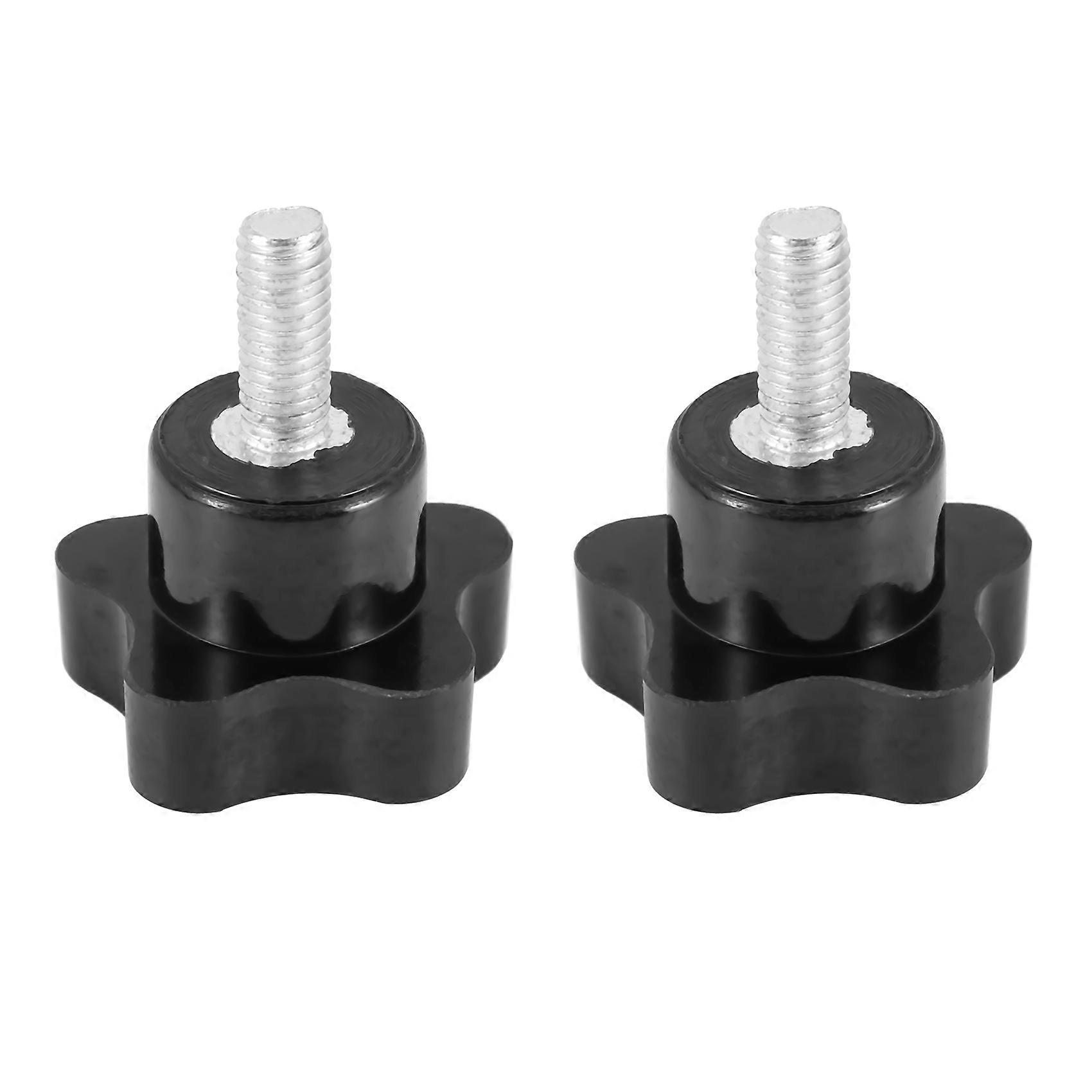 M6 x 15mm Male Thread Screw Star Head Locking Screw Handle Black 2 Pcs ...