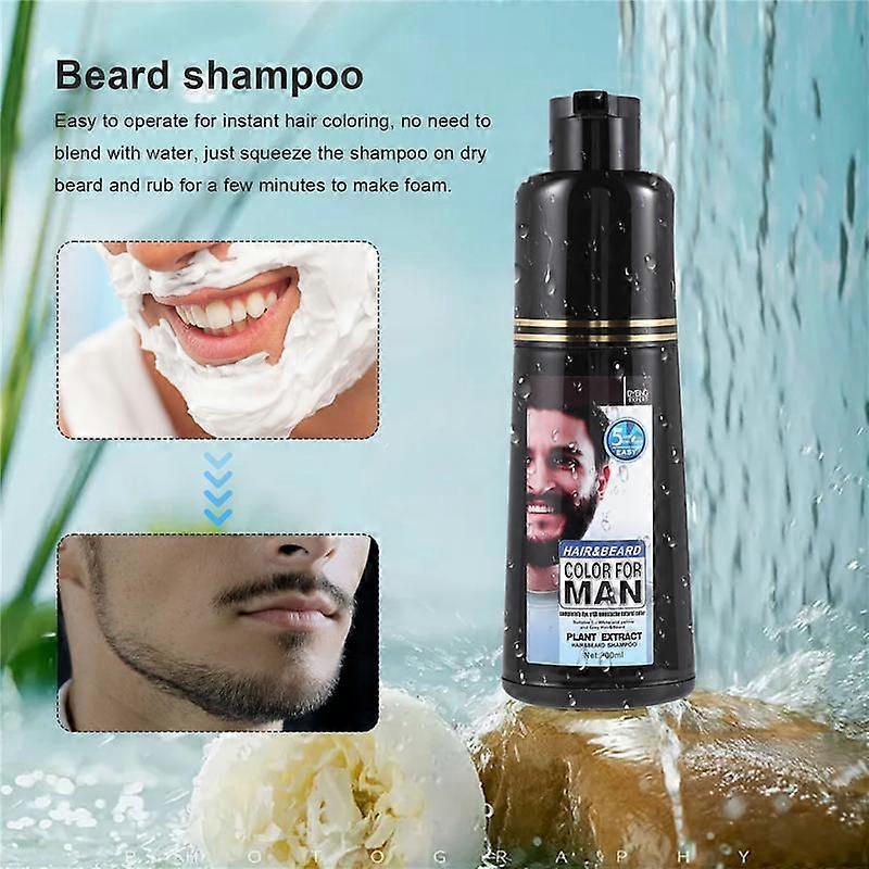 Permanent Beard Dye Shampoo for Men Beard Dying Removal White Grey ...