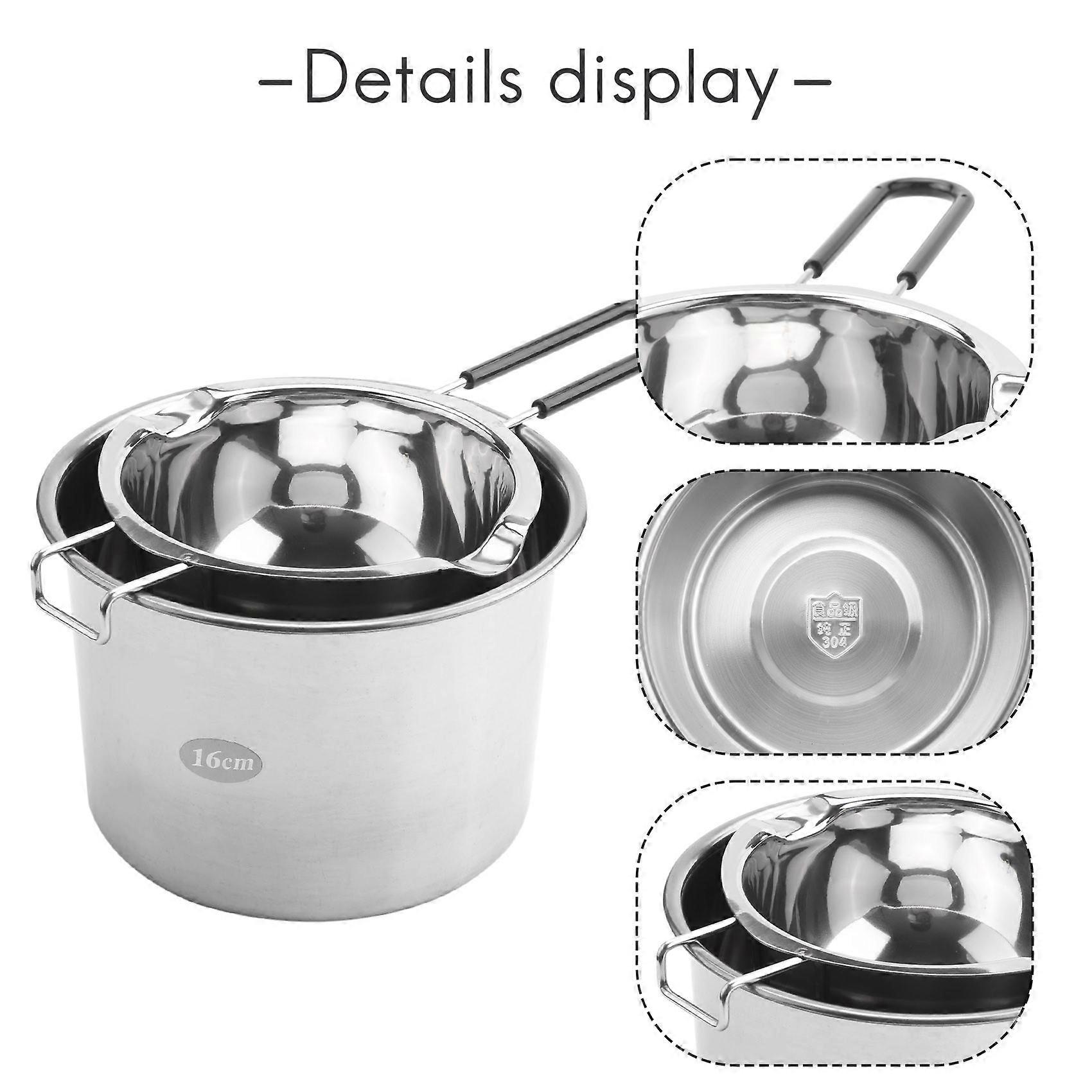 2-Pack Stainless Steel Double Boiler, Heat-Resistant Handle for ...