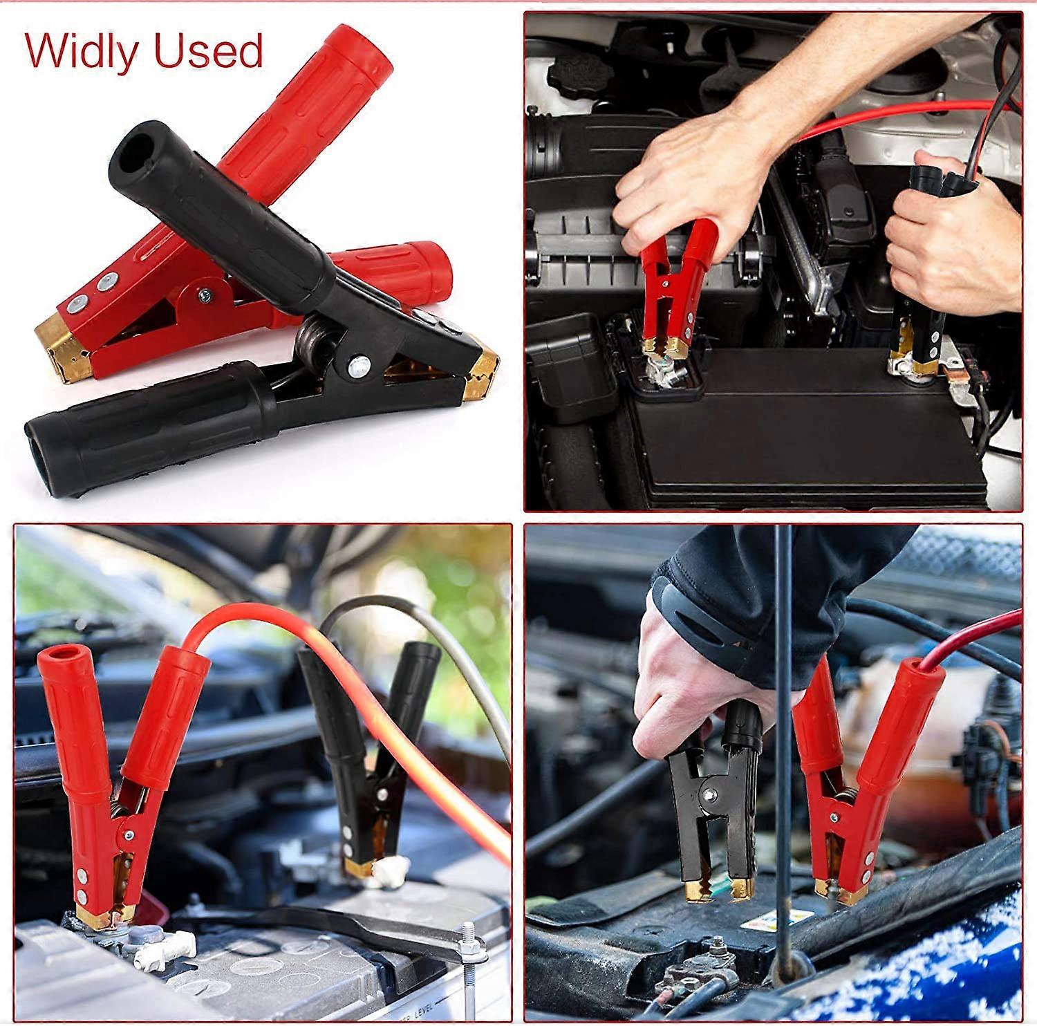 2 Pieces 1000A Heavy Duty Pure Copper Jumper Cables Boost Clamp Car ...