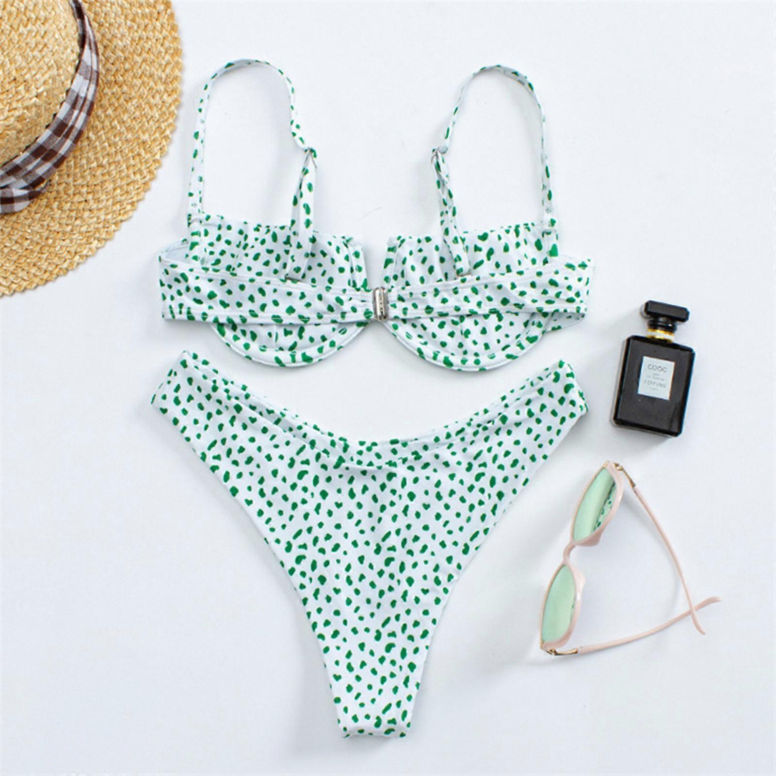 Women Summer Swimwear Bikini Set Bra Dot G-string Thong Beach Swimsuit ...