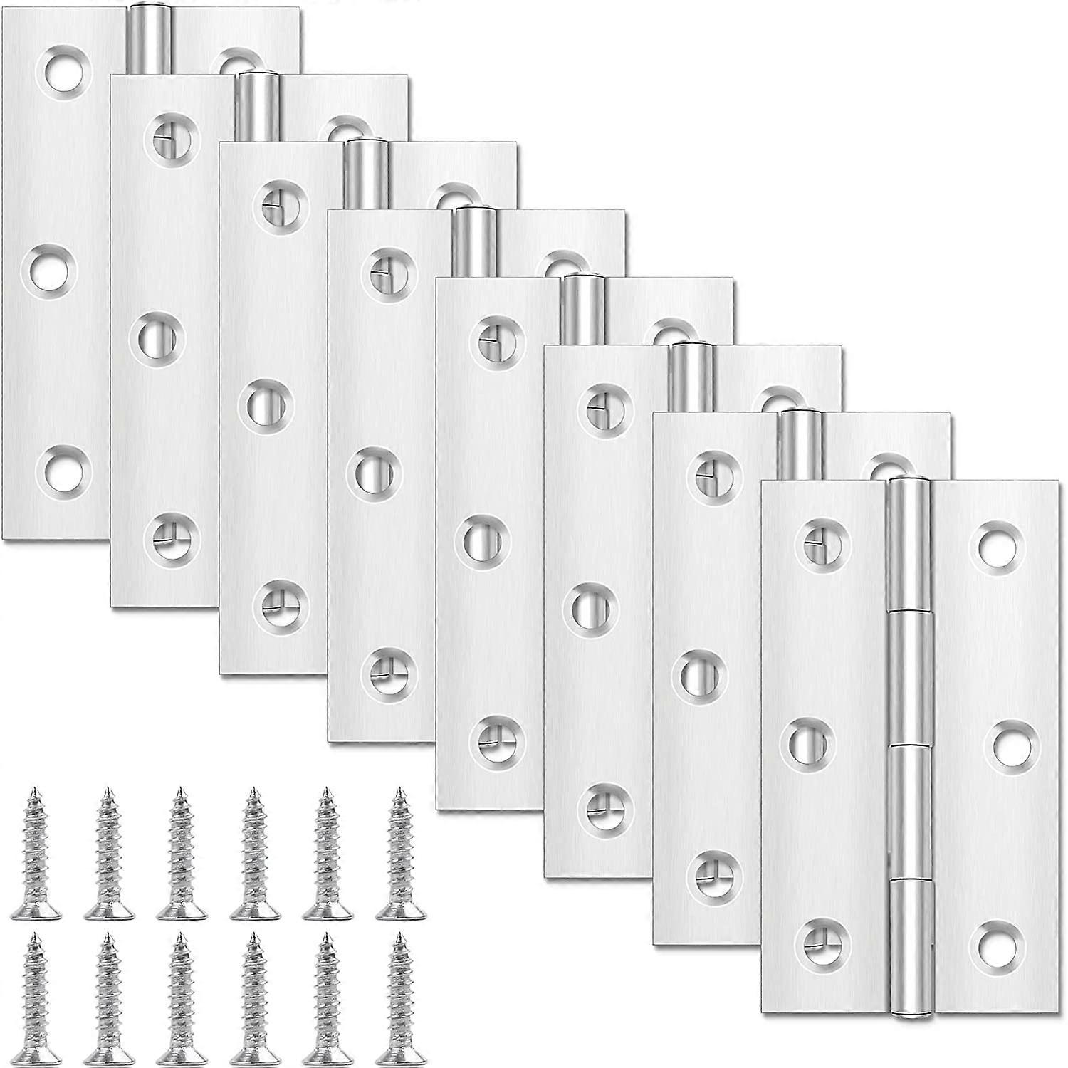 Pack of 8 door hinges 68mm x 38mm, stainless steel hinges for wood ...
