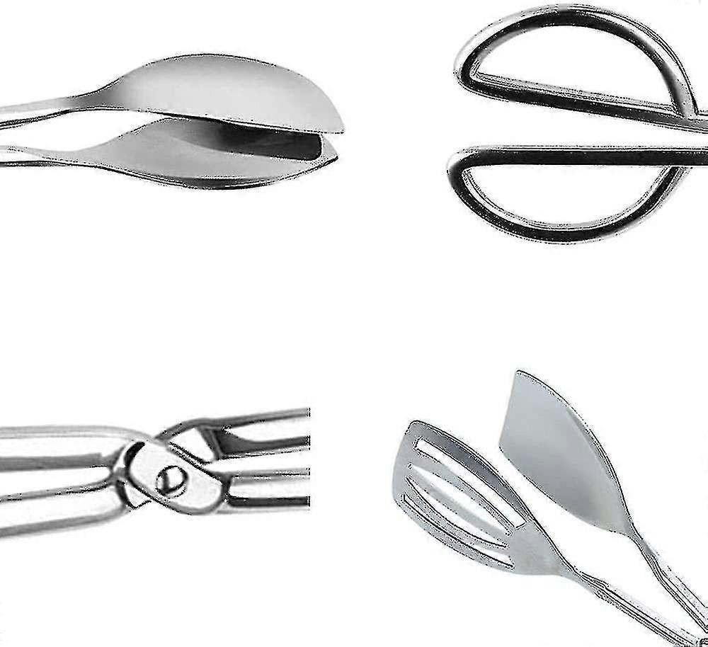 Stainless Steel Kitchen Tongs, 2 Pieces Stainless Steel Salad Tongs ...