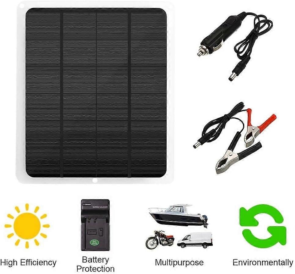 Solar Car Battery Charger,10W 12V Solar Trickle Charger Waterproof with ...