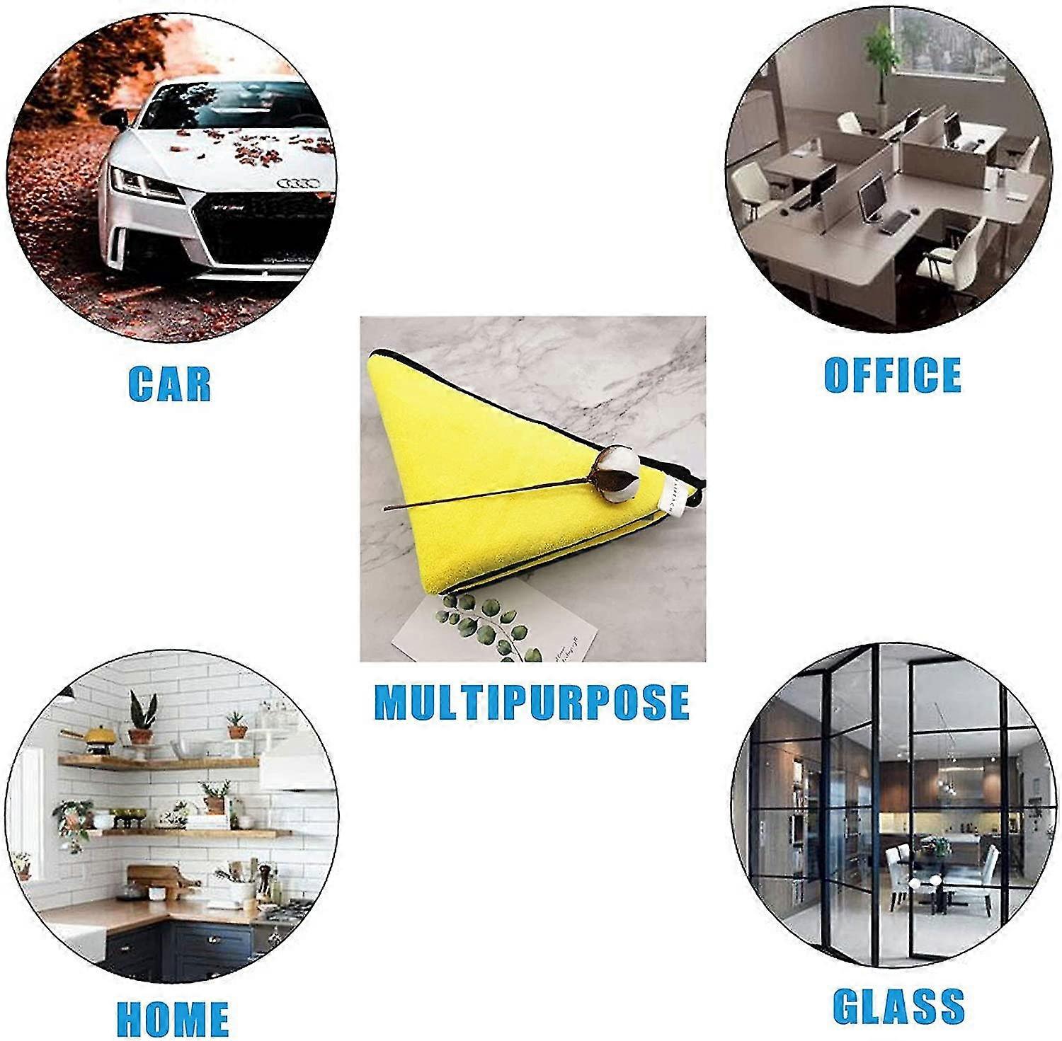 Car Microfiber Cloth 4 Pack, Car Care Cleaning Polishing Drying Cloth 600GSM Ultra Absorbent ...