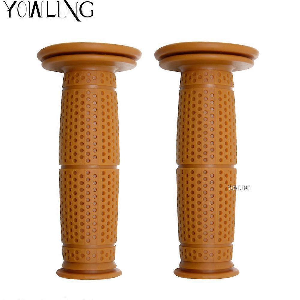 Motorcycle 7/8 Retro Vintage Rubber Handlebar Hand Grips Bar End for ...