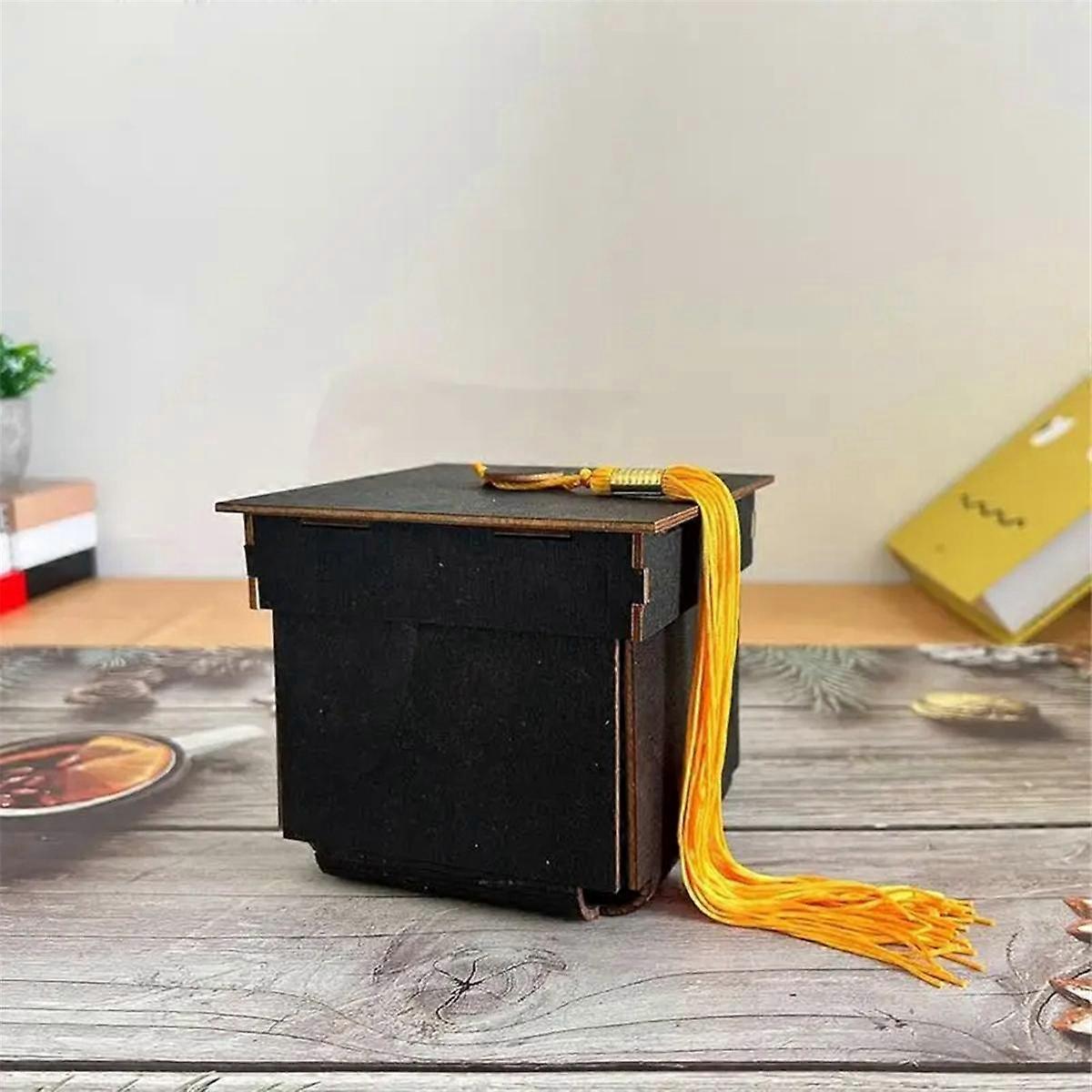 Graduation Explosions Box Bachelor Hat Shape Gift Packing Wooden Boxes ...