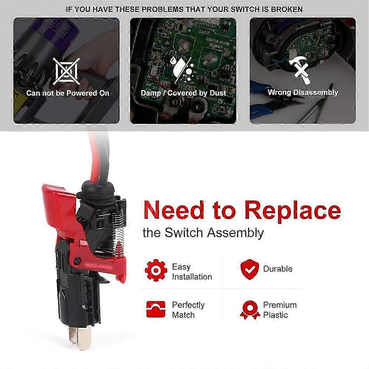 For V10 SV12 Vacuum Cleaner Trigger Switch Assembly, Upgraded Power ...
