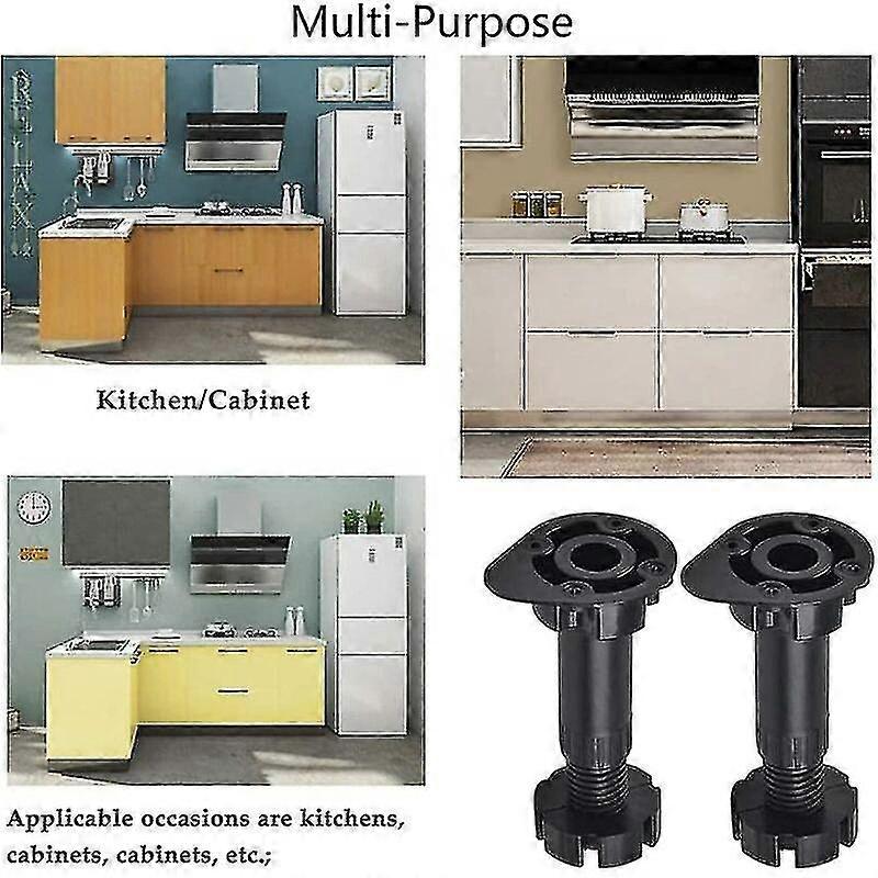 24 Pieces Plastic Cabinet Legs, Furniture Feet, Adjustable Furniture ...