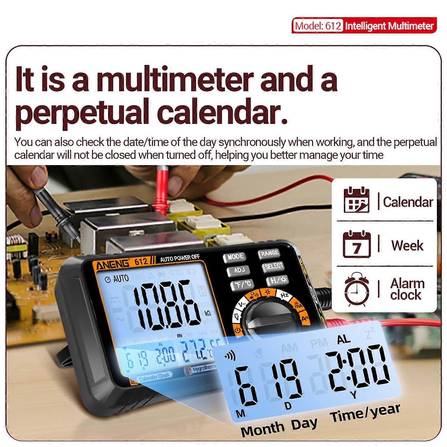 ANENG 612 Smart 3 in 1 Digital Multimeter Perpetual Calendar ...