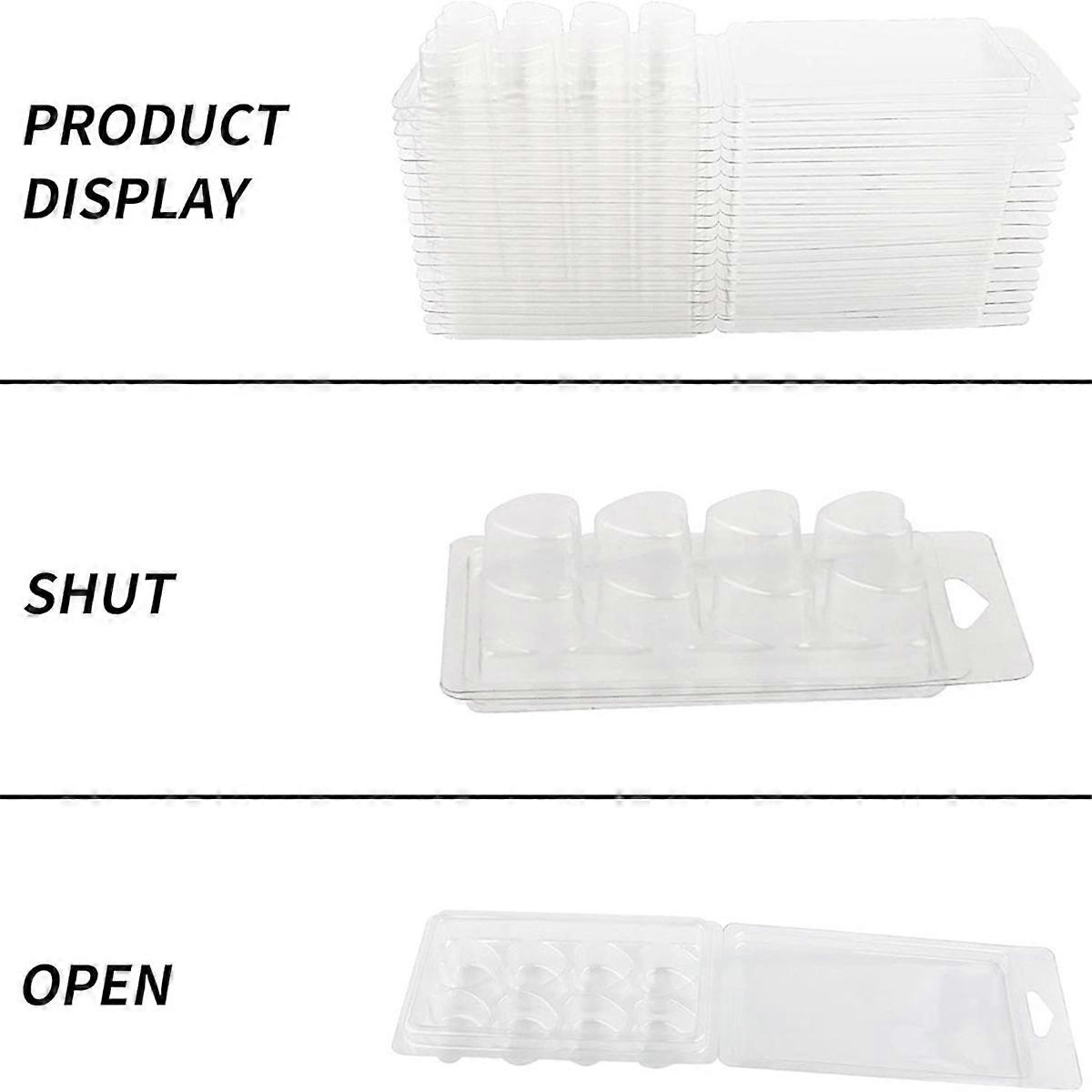 Wax Melt Containers-8 Cavity Clear Empty Plastic Wax Melt Molds-25 ...