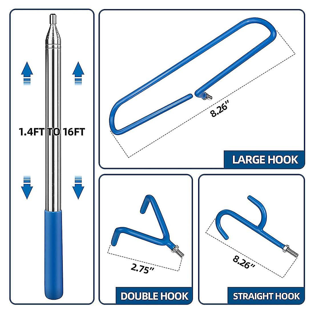 Disc Golf Retriever Pole With 3 Hooks, Telescoping Disc Golf ...