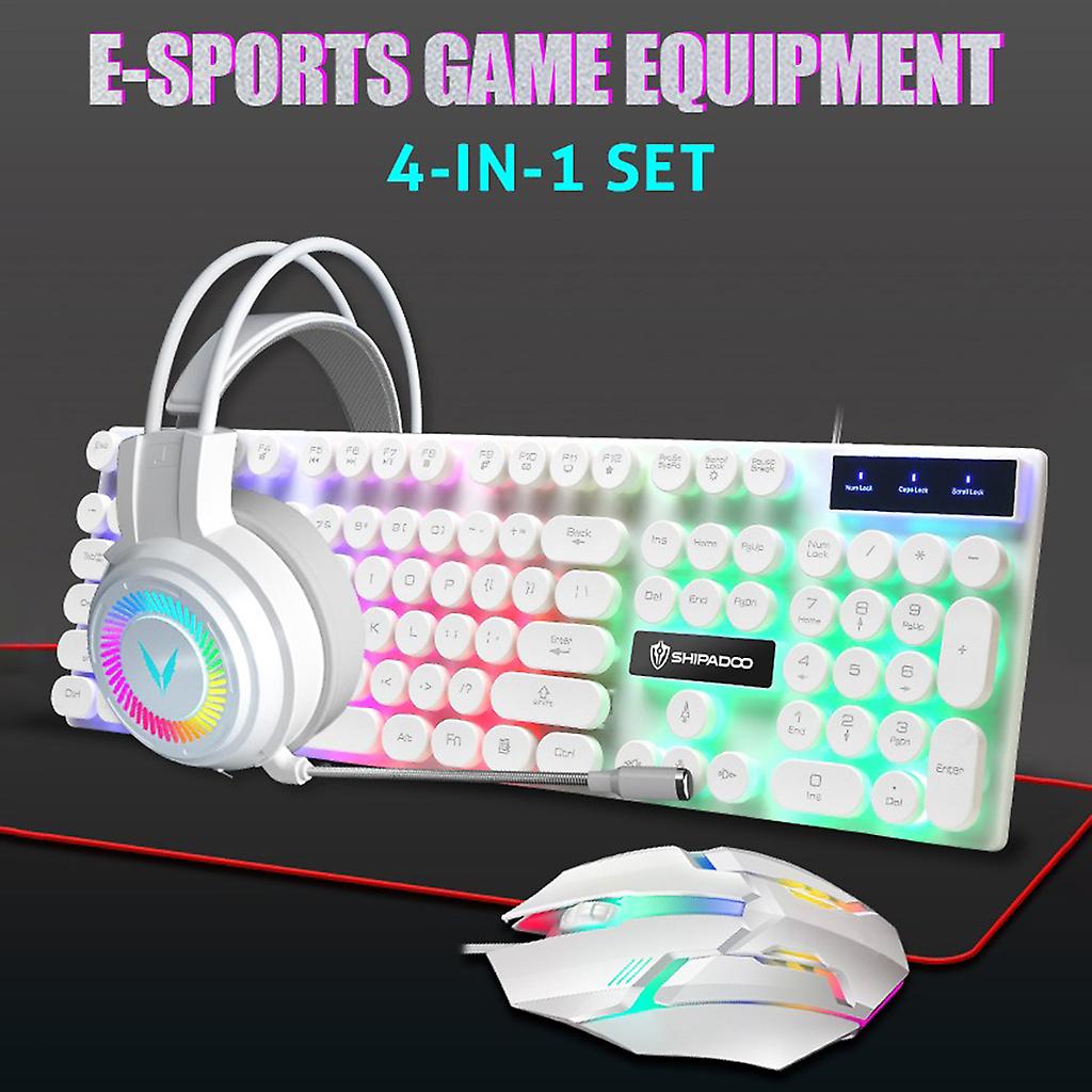 Mechanical Keyboard Mouse Headset With Microphone Large Mouse Pad Rgb ...