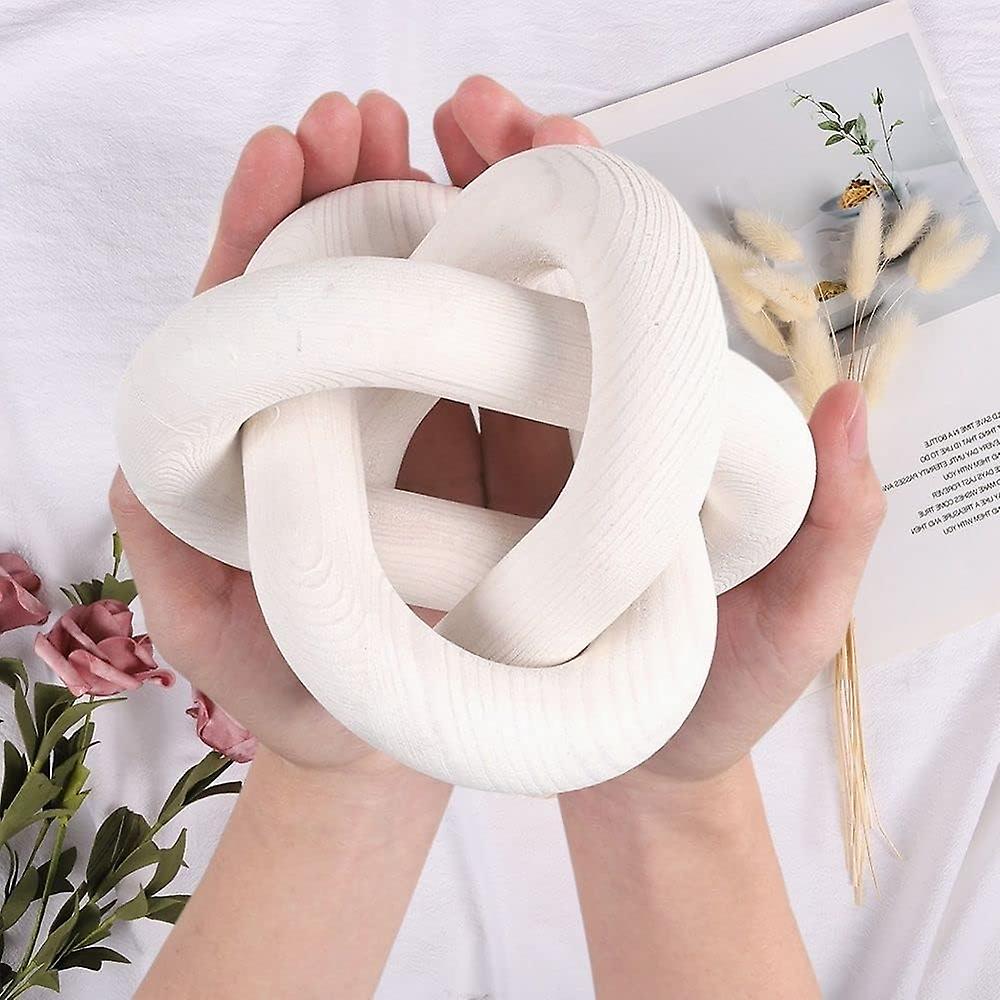 Wood Knot Decor, 3-link Wood Chain Link Decor, Hand Carved Decorative ...