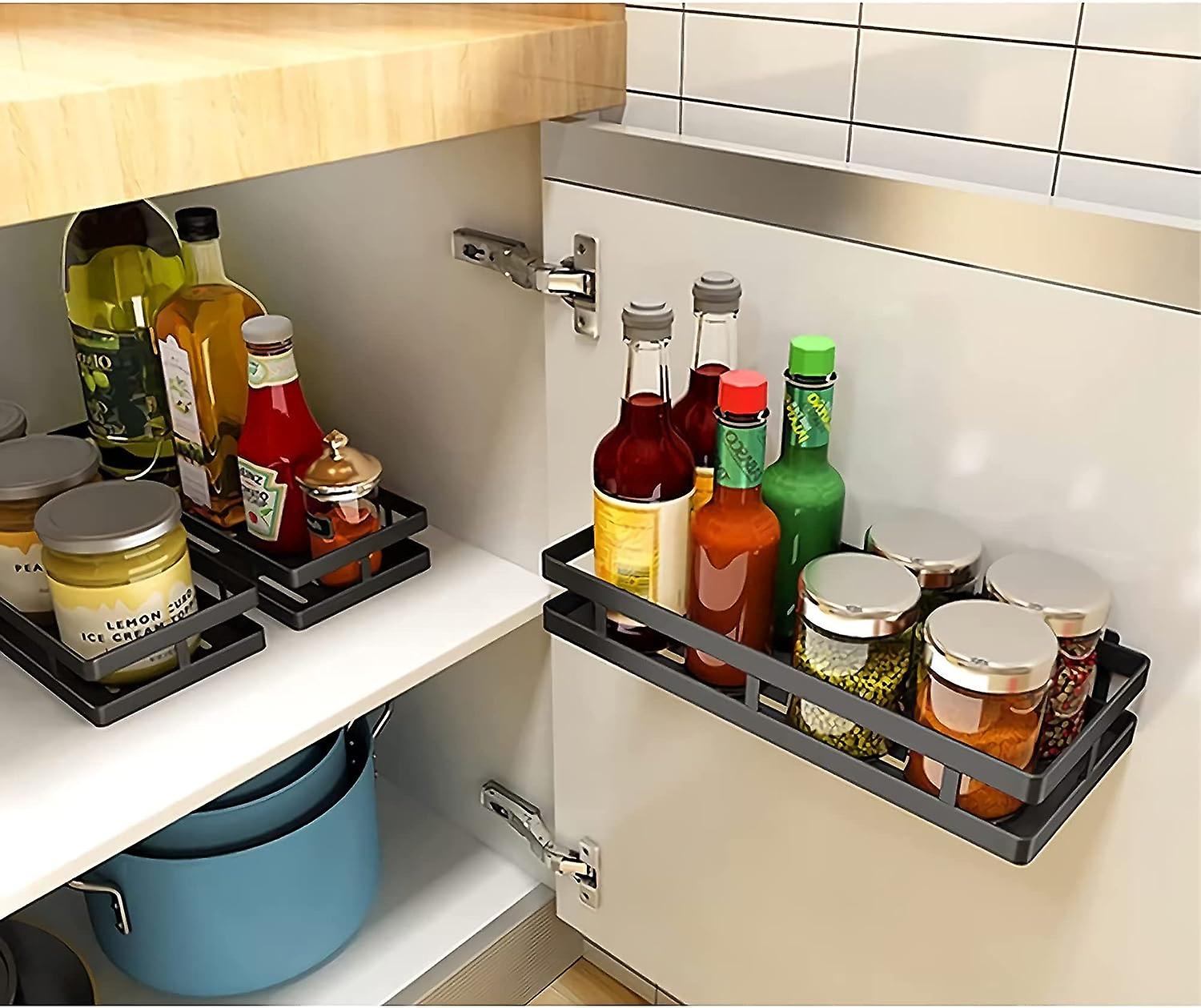 Kitchen Spice Rack, 2 Pack Wall Mounted Spice Rack, Space Saving Spice ...