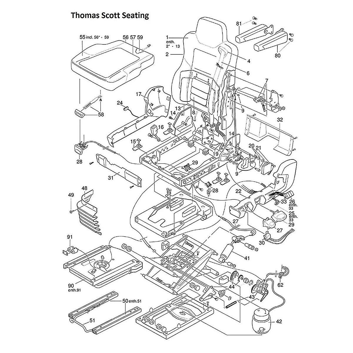 Truck Seat Isri Seat Damper Adjustable For 1498862 2438272 98889-08 ...