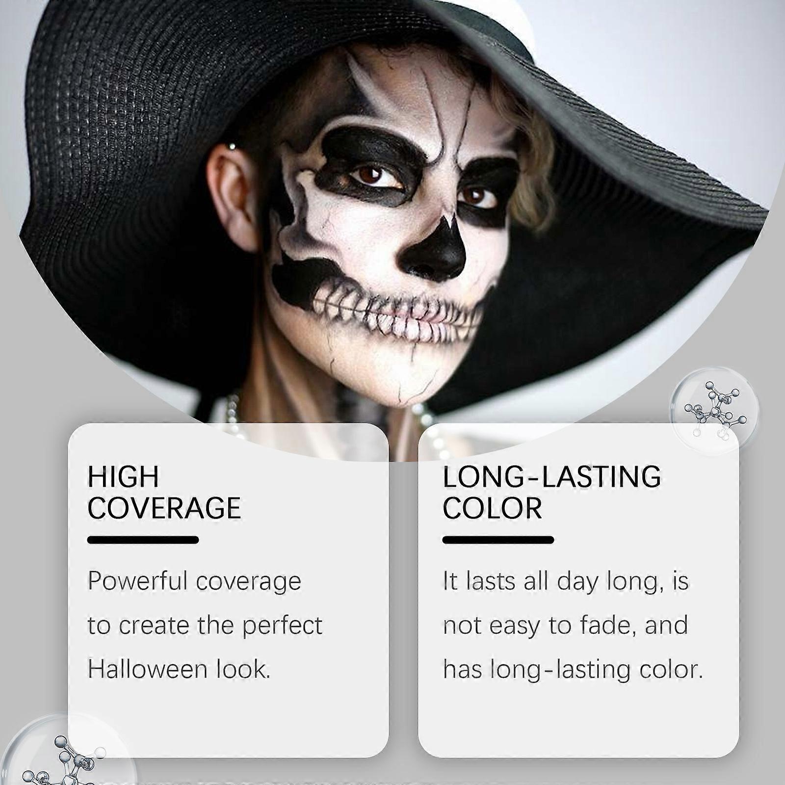 Black White Face Paint, 60ml x 2 Pieces Face Colour Body Paint ...