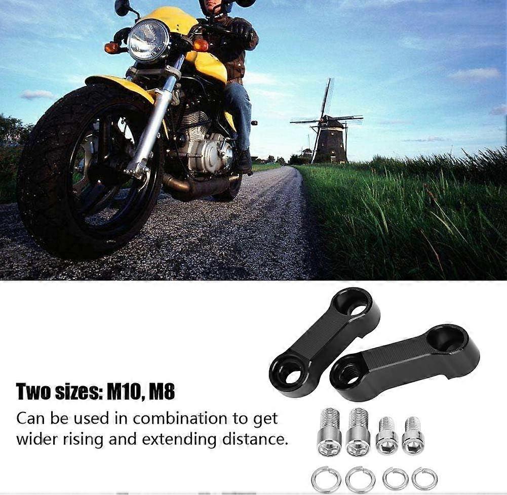 Motorcycle Mirror Mount Riser Extender Adapter, 10mm 8mm Motorcycle ...