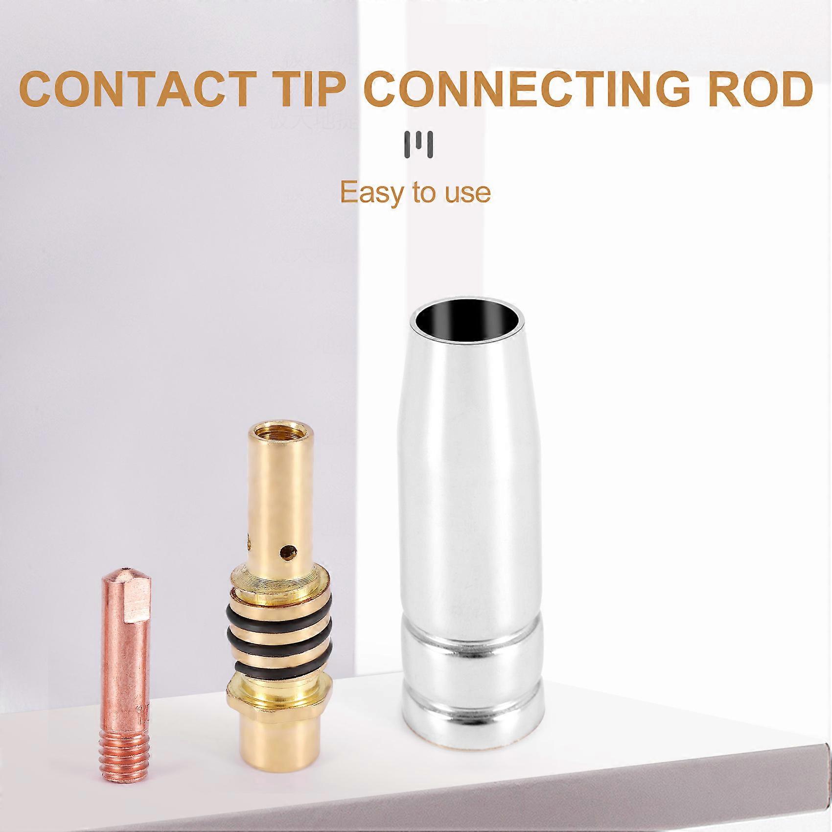 11Pcs/Set Mig Welding Nozzle Welder Torch Nozzles Gold Tip Holder Contact Tips 0.040 Inch Gas ...