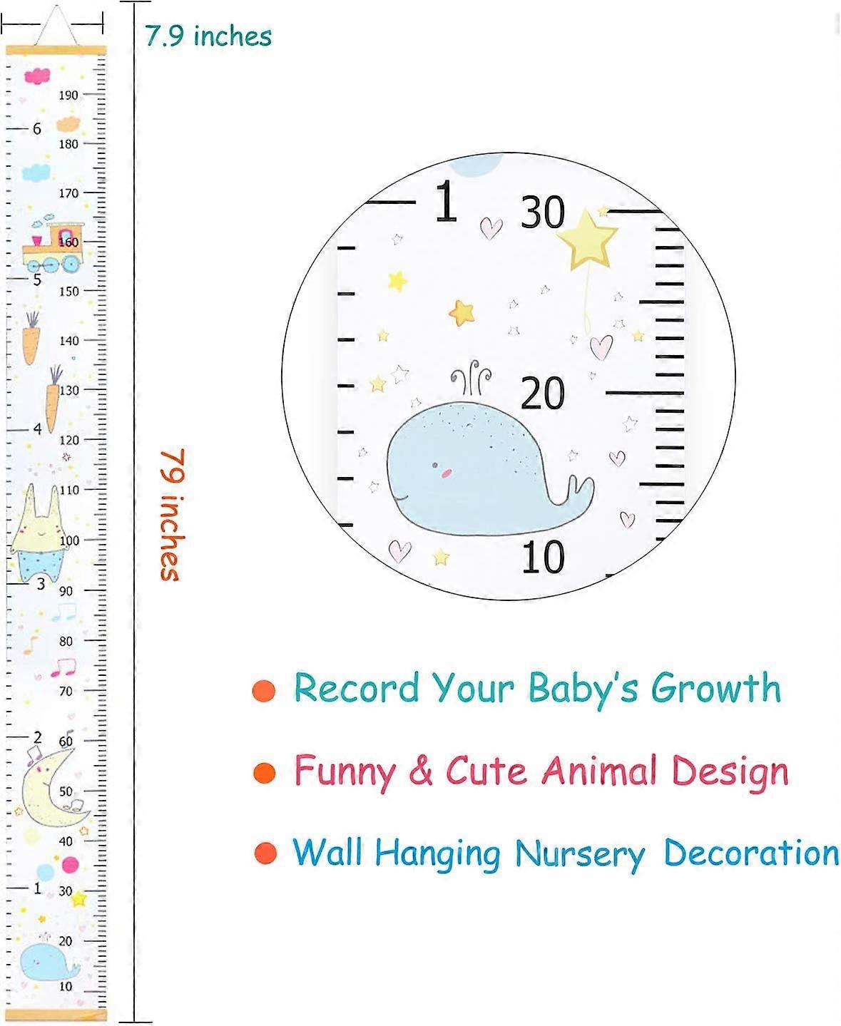 2025 New Kids Height Growth Chart | Baby Wall Measurement Ruler Wood ...