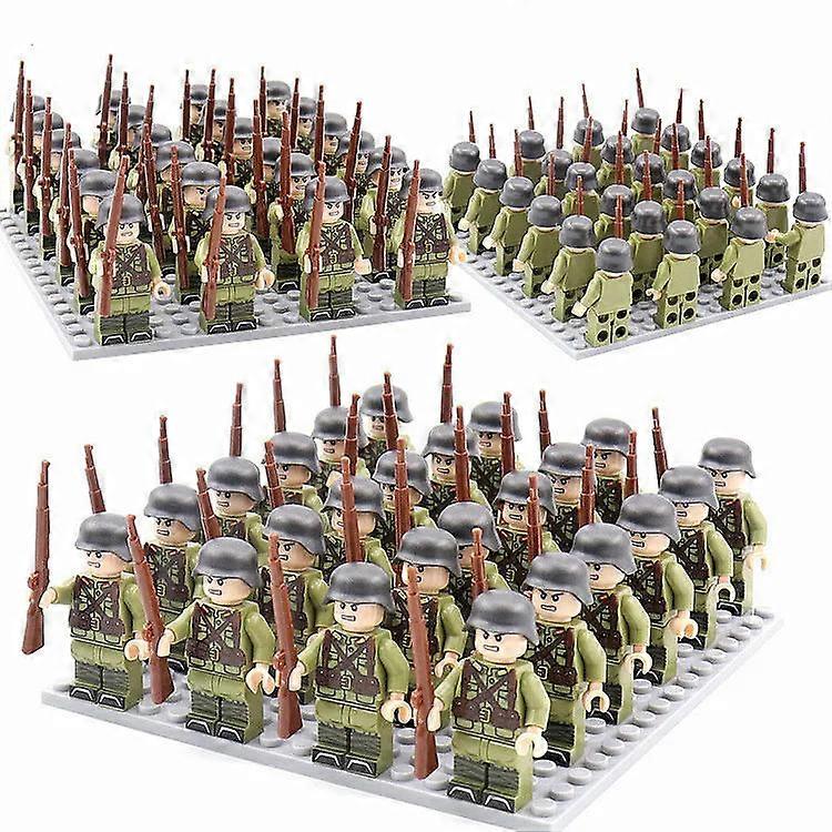 24pcs/lot WW2 Military Soldier Array Soviet US UK China Building Blocks ...