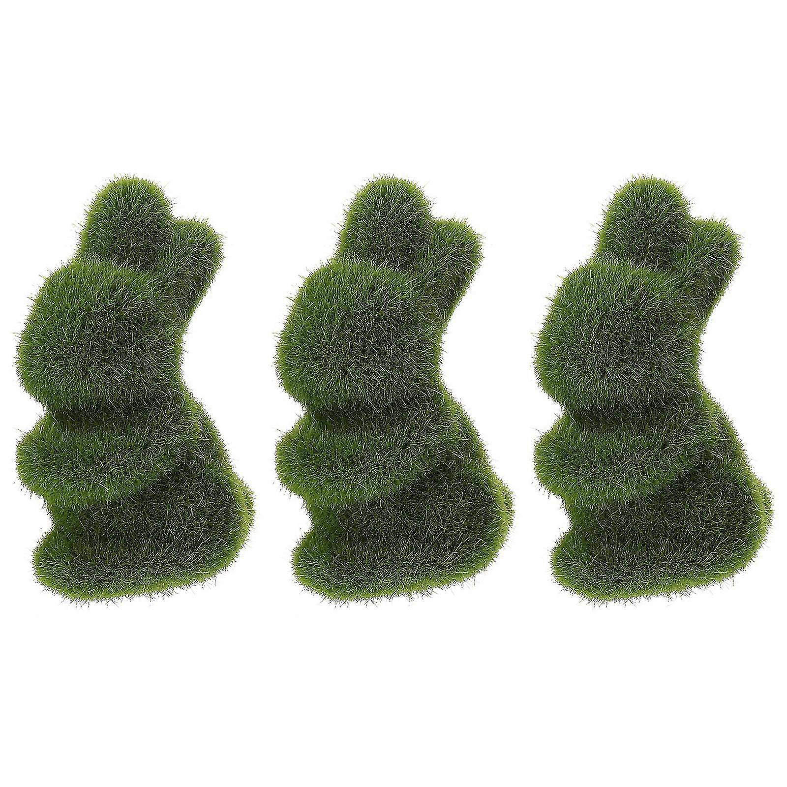 Easter Moss Rabbit Statue Artificial Turf Grass Bunny Handmade Animal ...