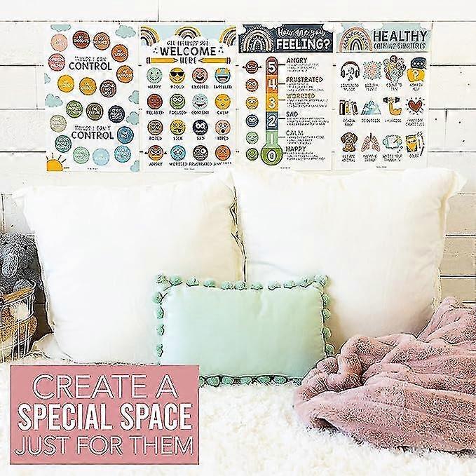 4 Boho Feelings Chart For Kids Learning Posters For Walls - List Of ...