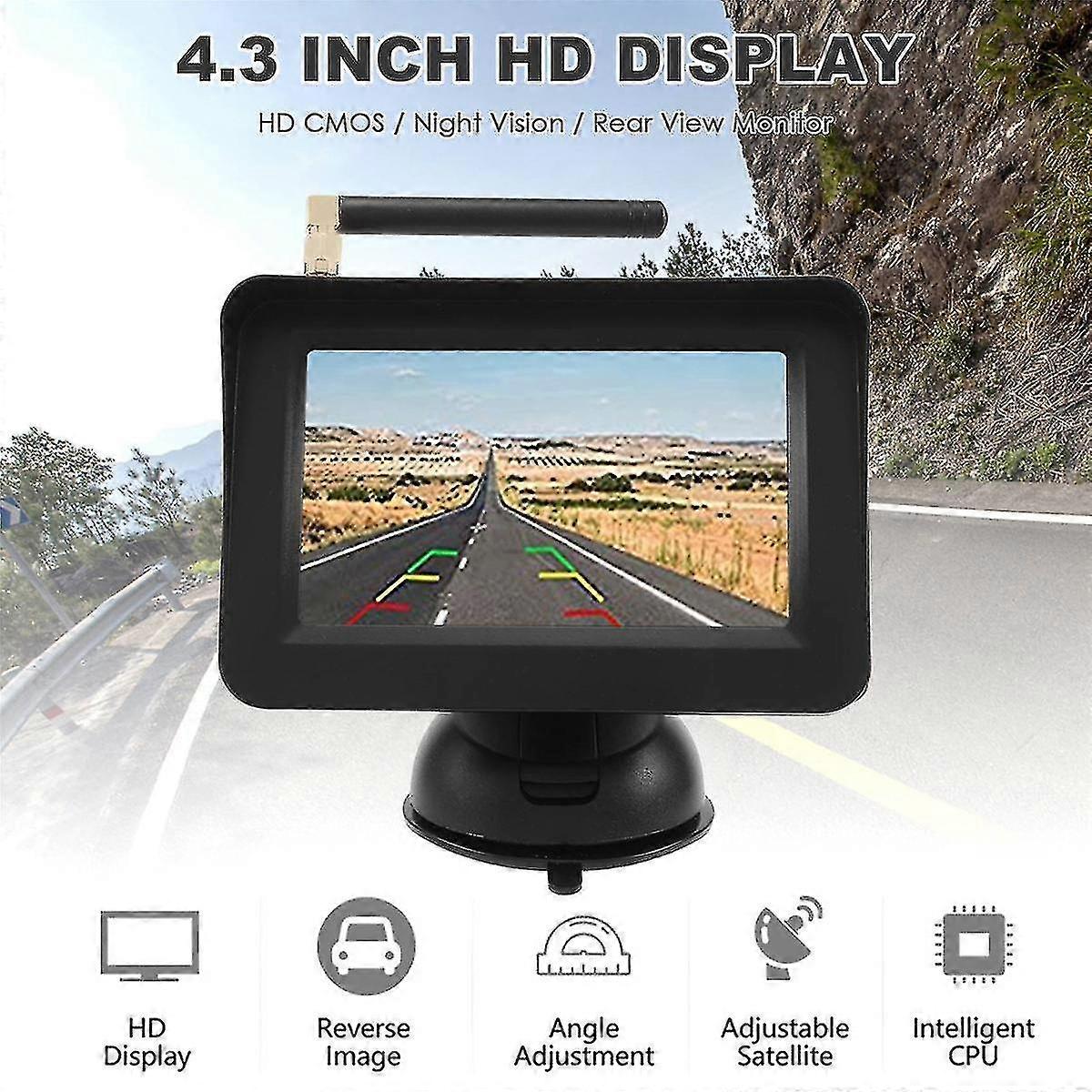 Wireless Reversing Camera, 4.3 Inch Lcd Rear Monitor + Wide Angle Ip68 ...