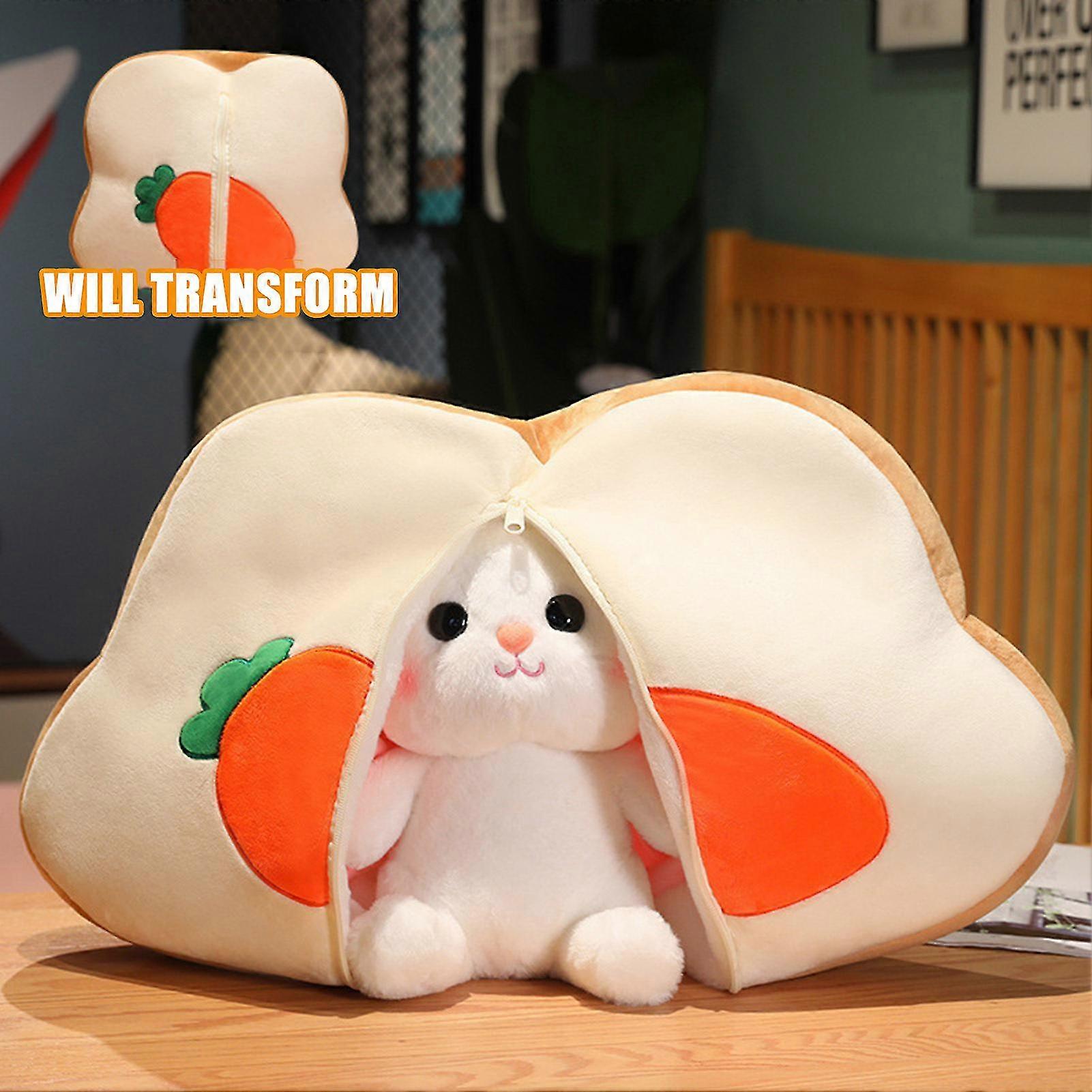 Kawaii Transformation Rabbit Plush Toys Realistic Stuffed Doll Lovely ...