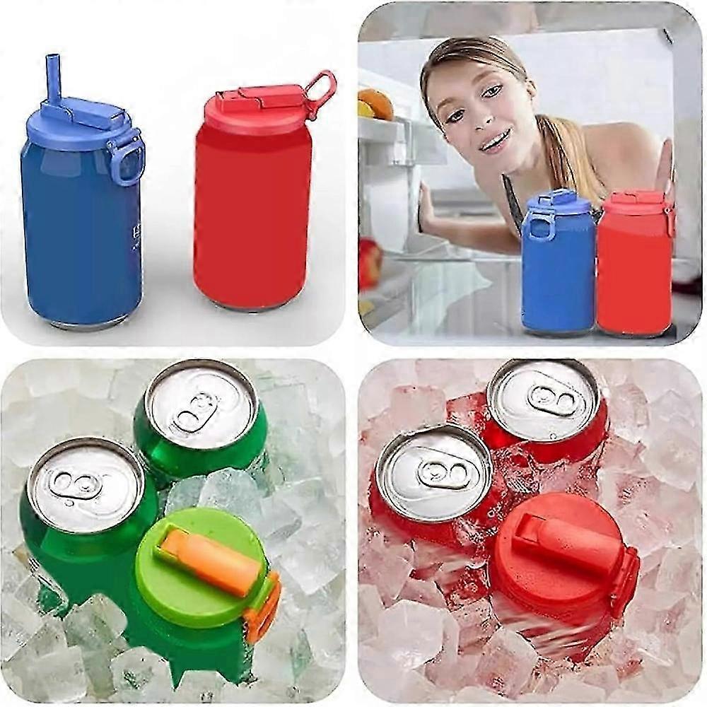 4 Color Soda Can Lids,Silicone Straws Soda Can Covers,Can Covers For ...