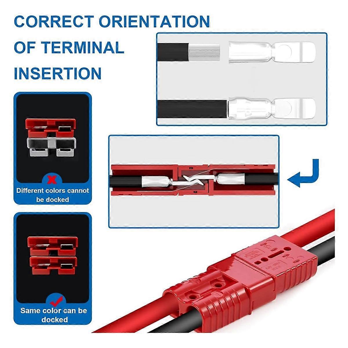2Pack 175Amp Battery Quick Connect Plugs and Connectors1/0-4 Gauge ...