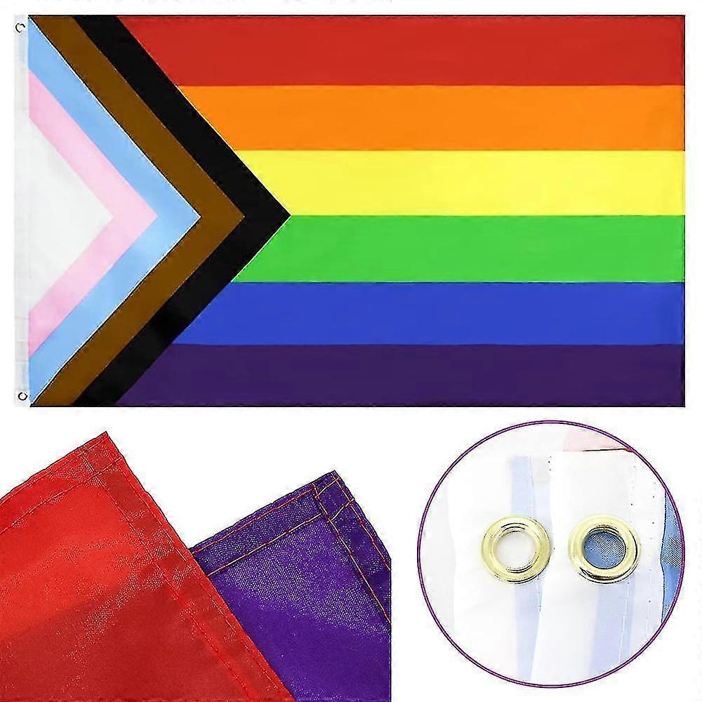Rainbow Progress Pride Flag, Large Rainbow Gay Pride Flags Banner ...