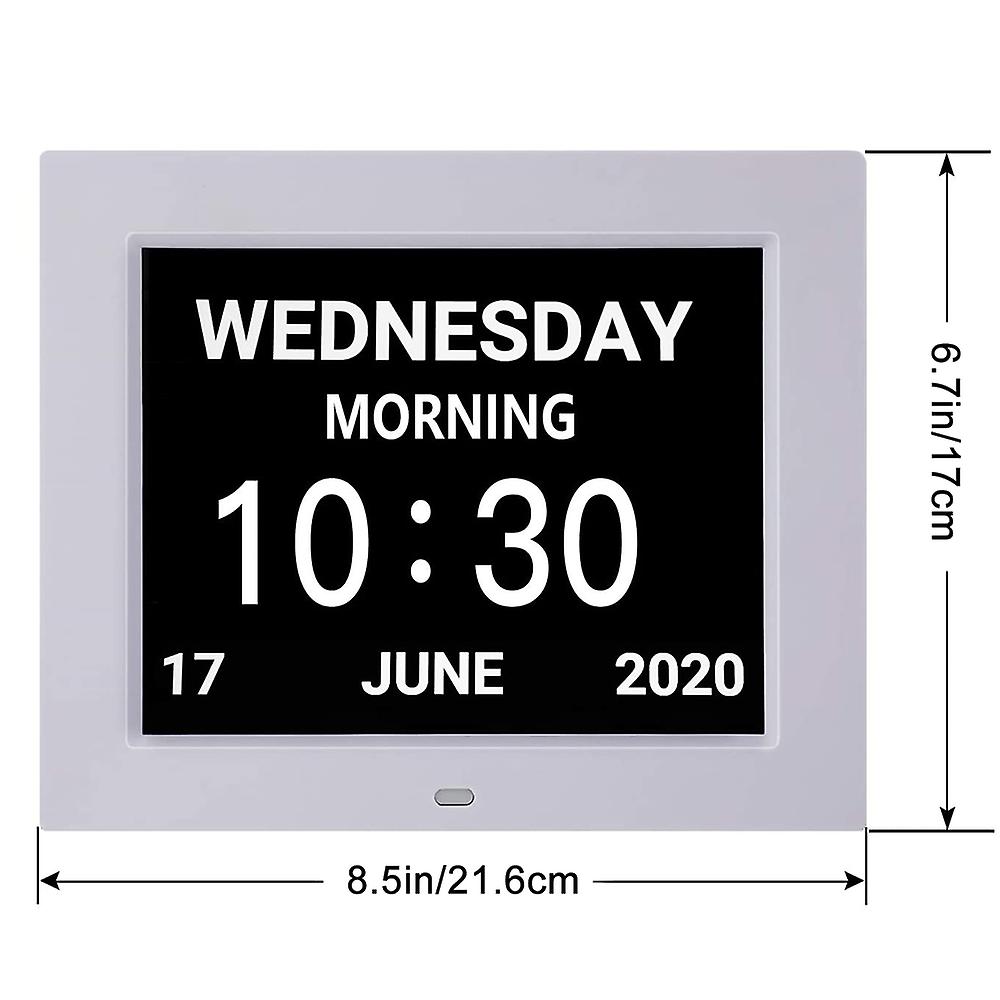 Digital Calendar Alarm Day Clock With 8" Large Screen Display, Am Pm ...